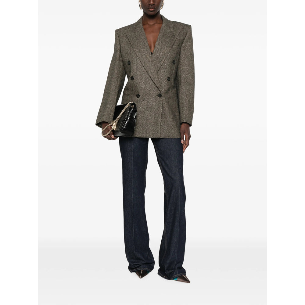 SAINT LAURENT SAINT LAURENT Herringbone Double-Breasted Blazer