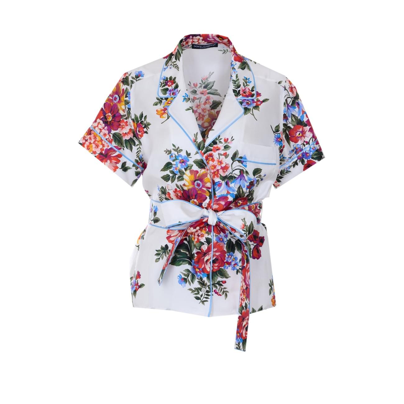 DOLCE & GABBANA Dolce&Gabbana Floral Print Silk Twill Shorts