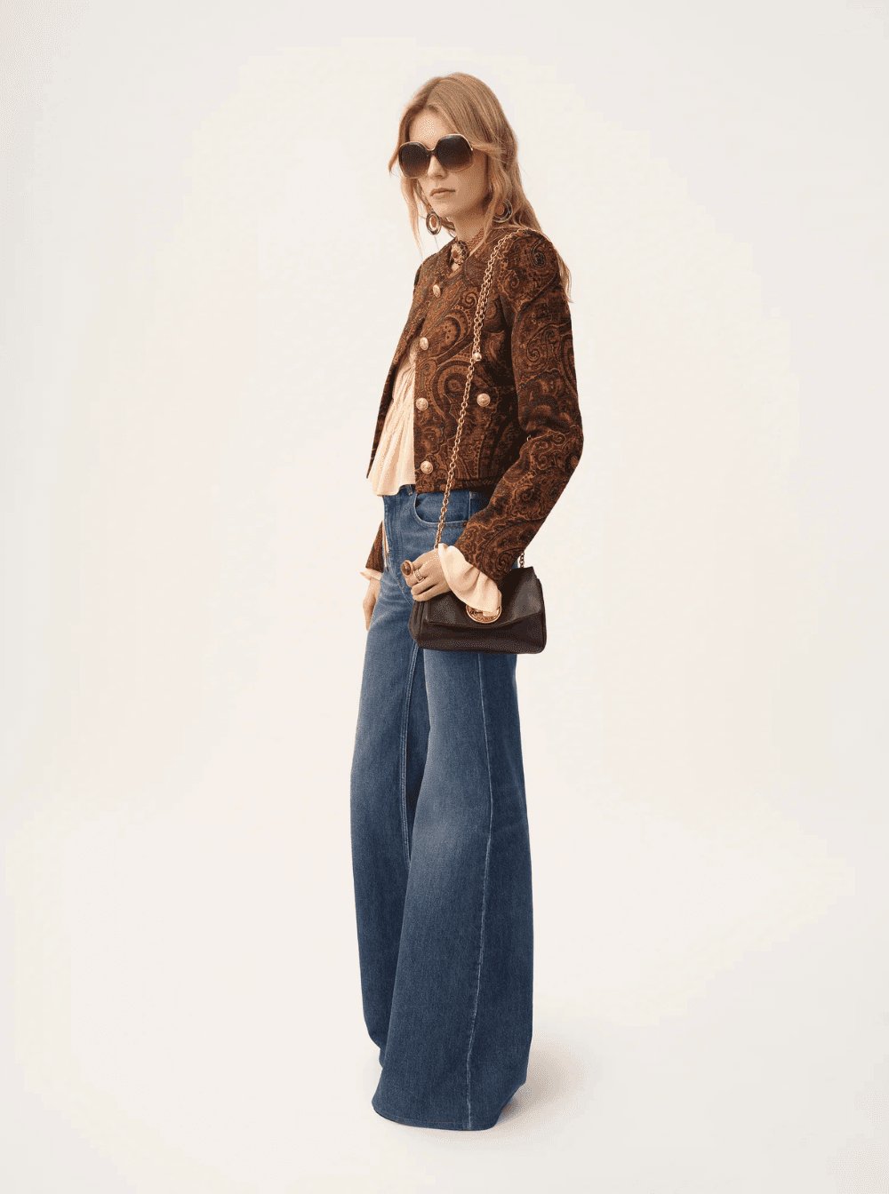 CHLOÉ CHLOÉ High Waisted Wide Leg Denim Jeans