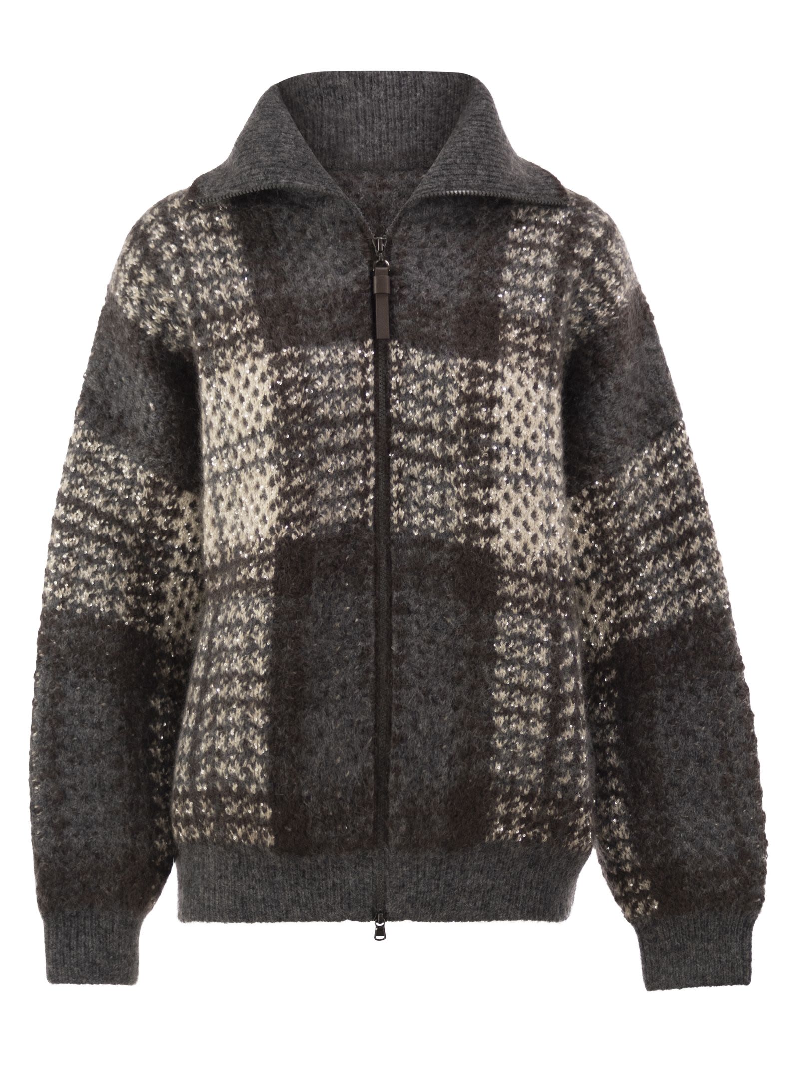 BRUNELLO CUCINELLI Brunello Cucinelli Wool-Blend V-Neck Mini Dress