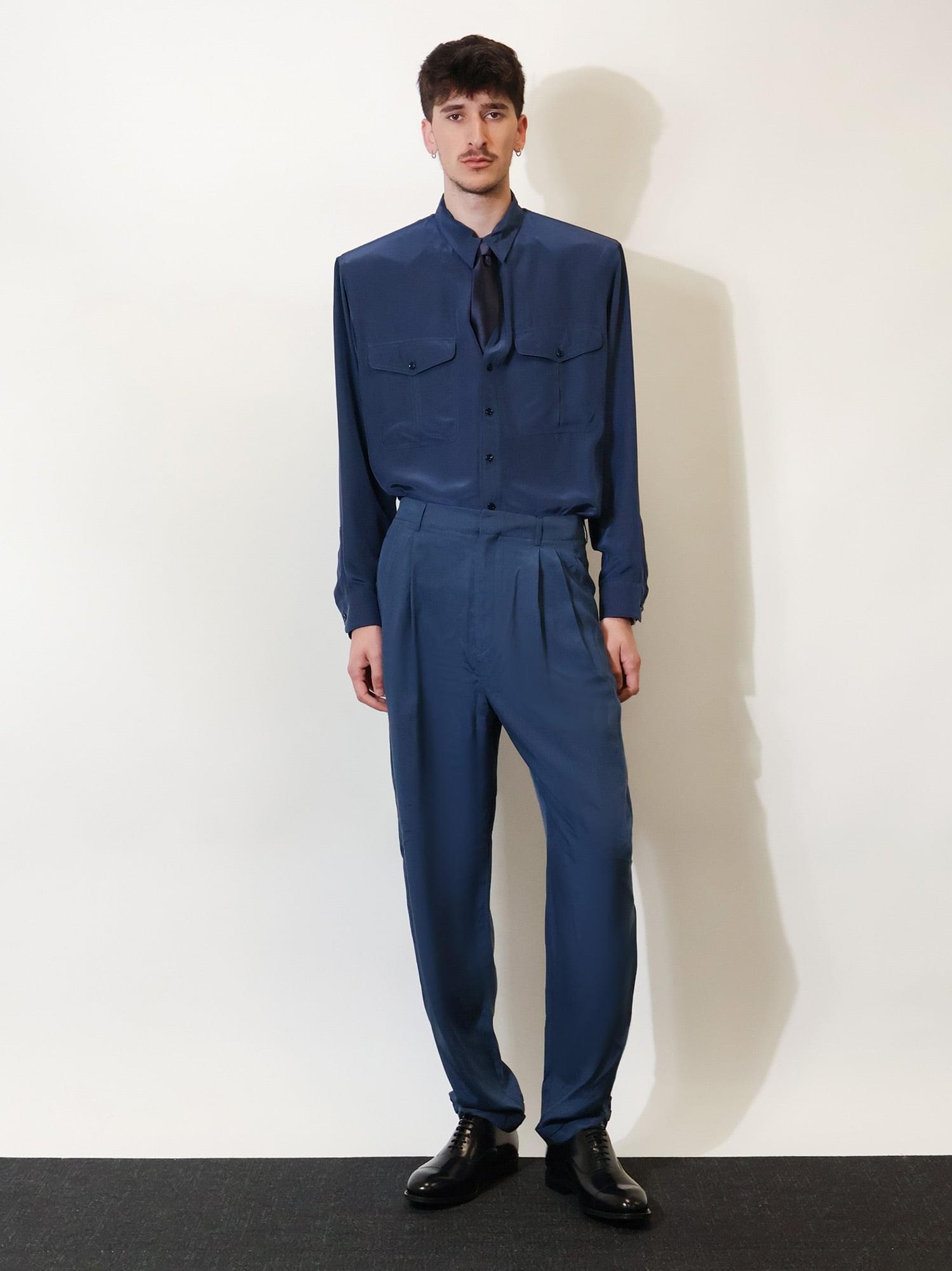 SAINT LAURENT SAINT LAURENT Silk Trousers with Belt