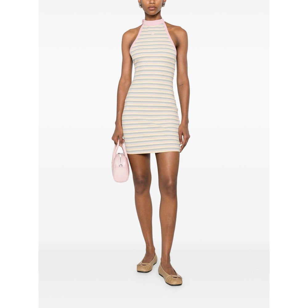 AMIRI AMIRI Halterneck Striped Mini Knit Dress