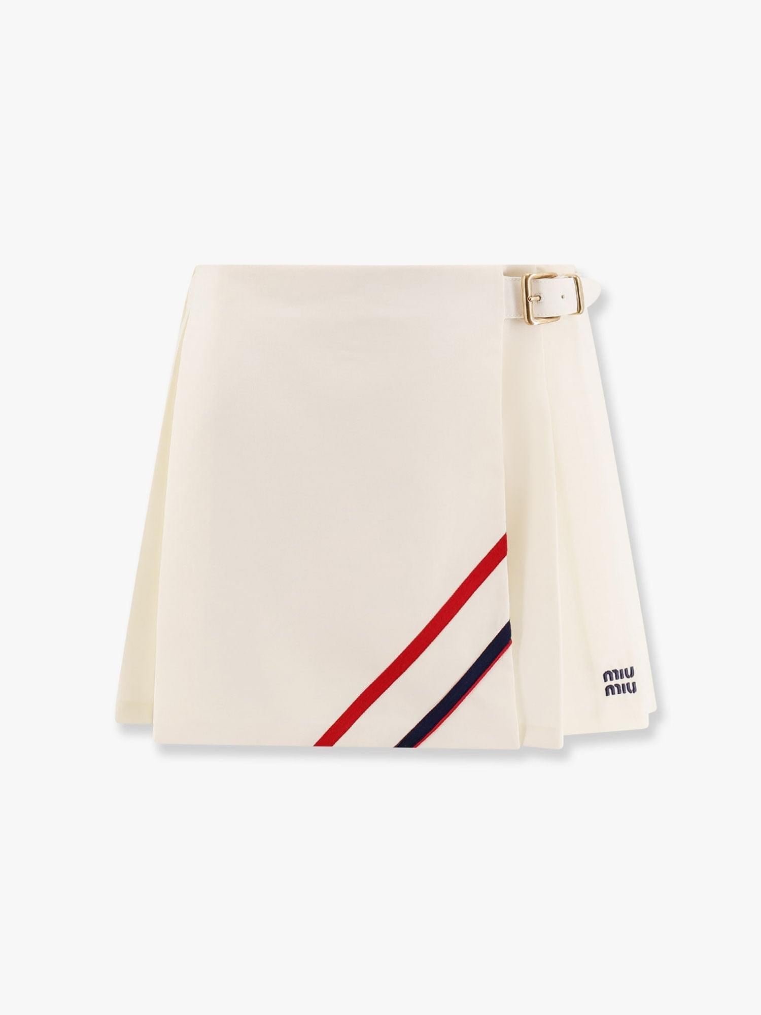 MIU MIU MIU MIU Plissé Wool and Mohair Skirt