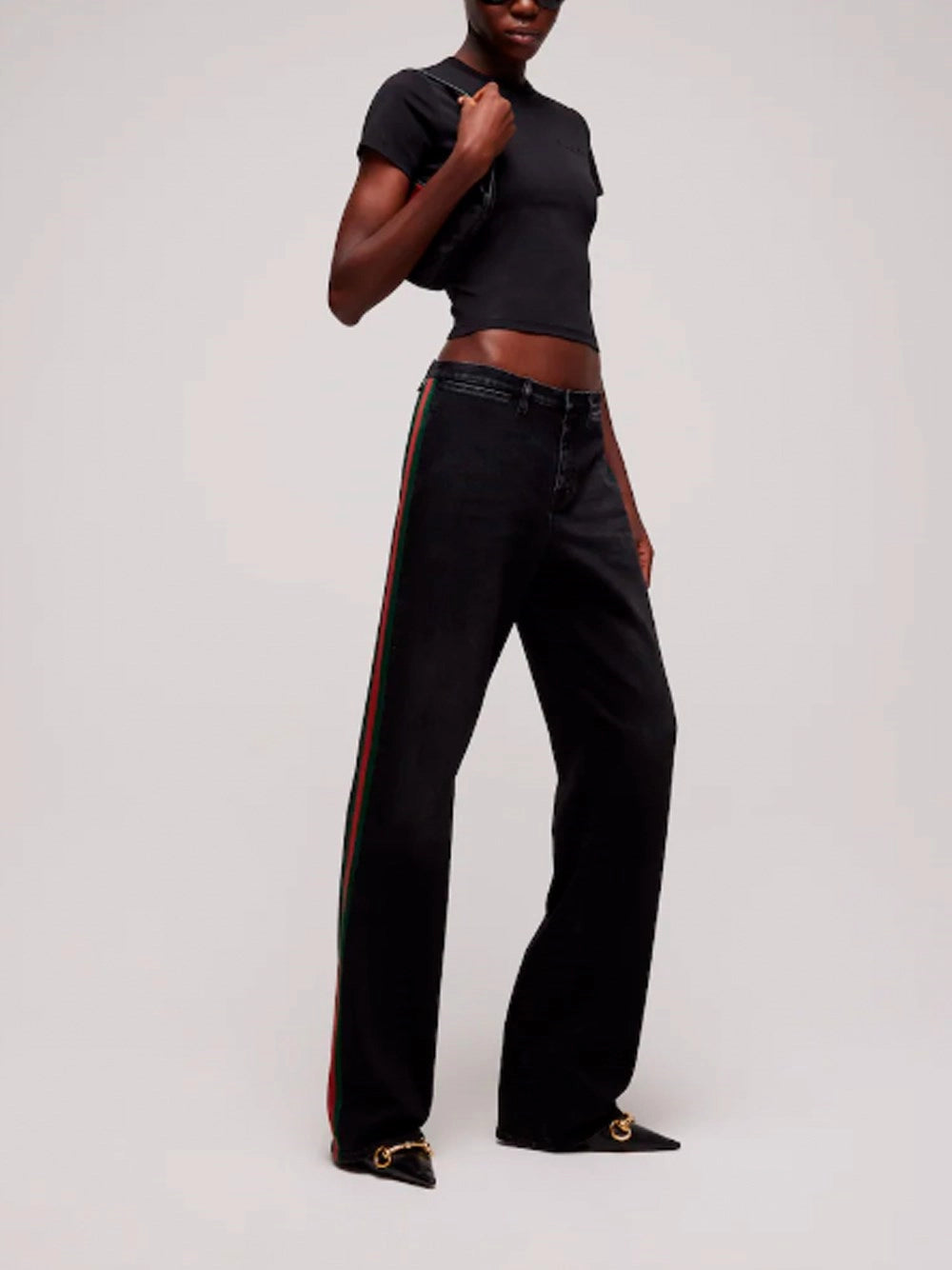 GUCCI GUCCI Cotton Denim Web Insert Pants