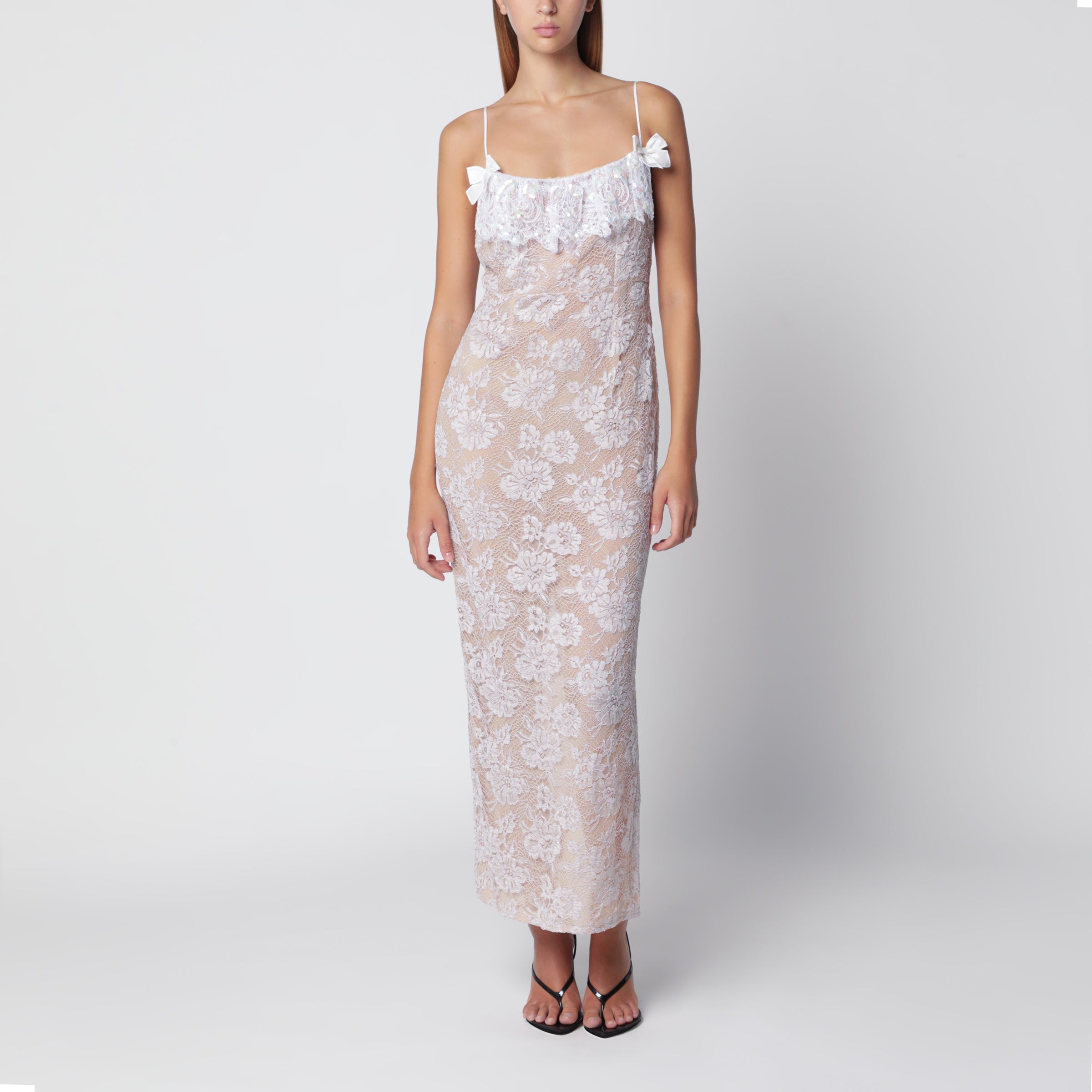 SIMONE ROCHA cutout suede-trimmed satin sneakers
