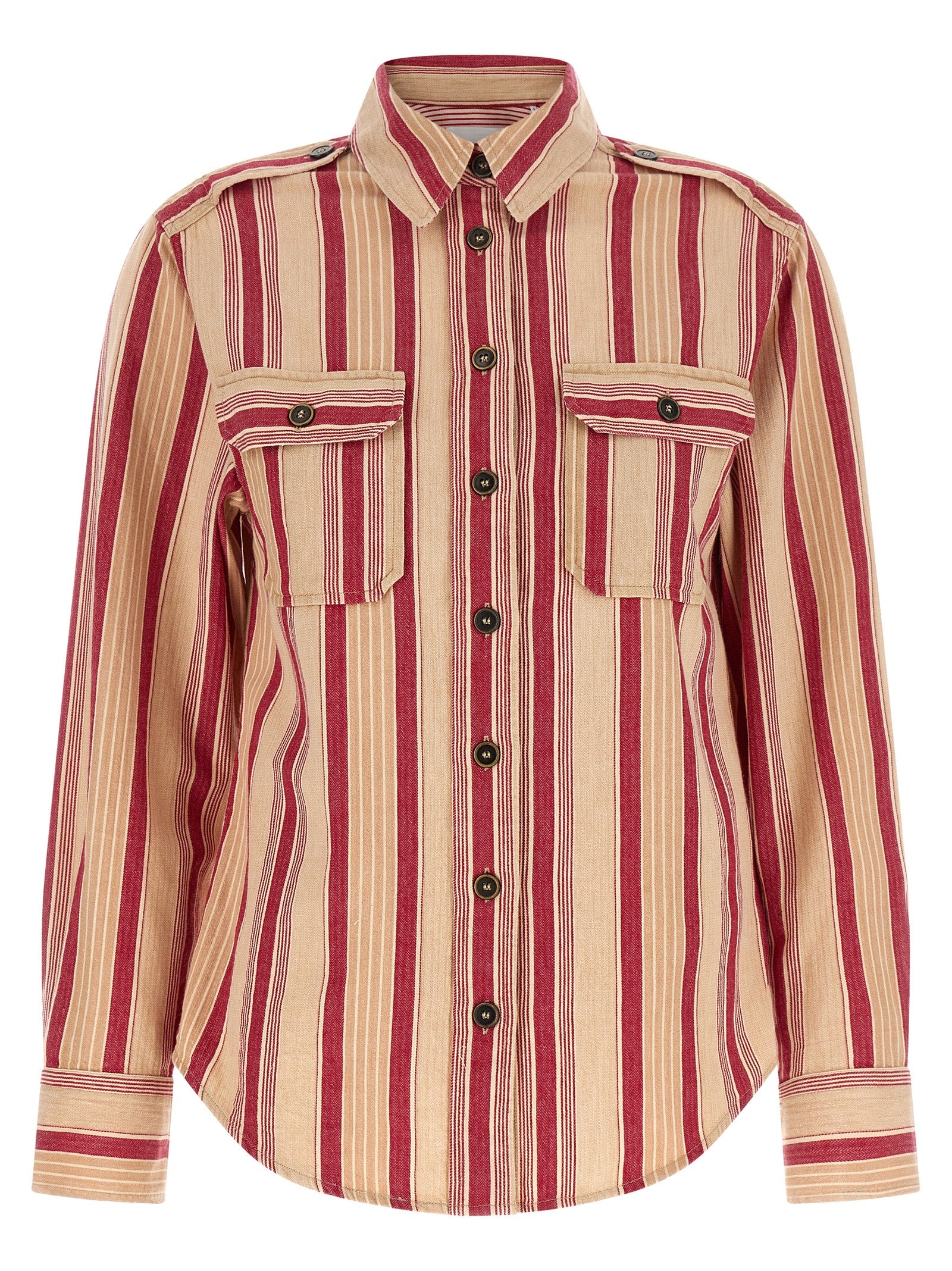 MARANT ETOILE Nirma Striped Cotton Shorts