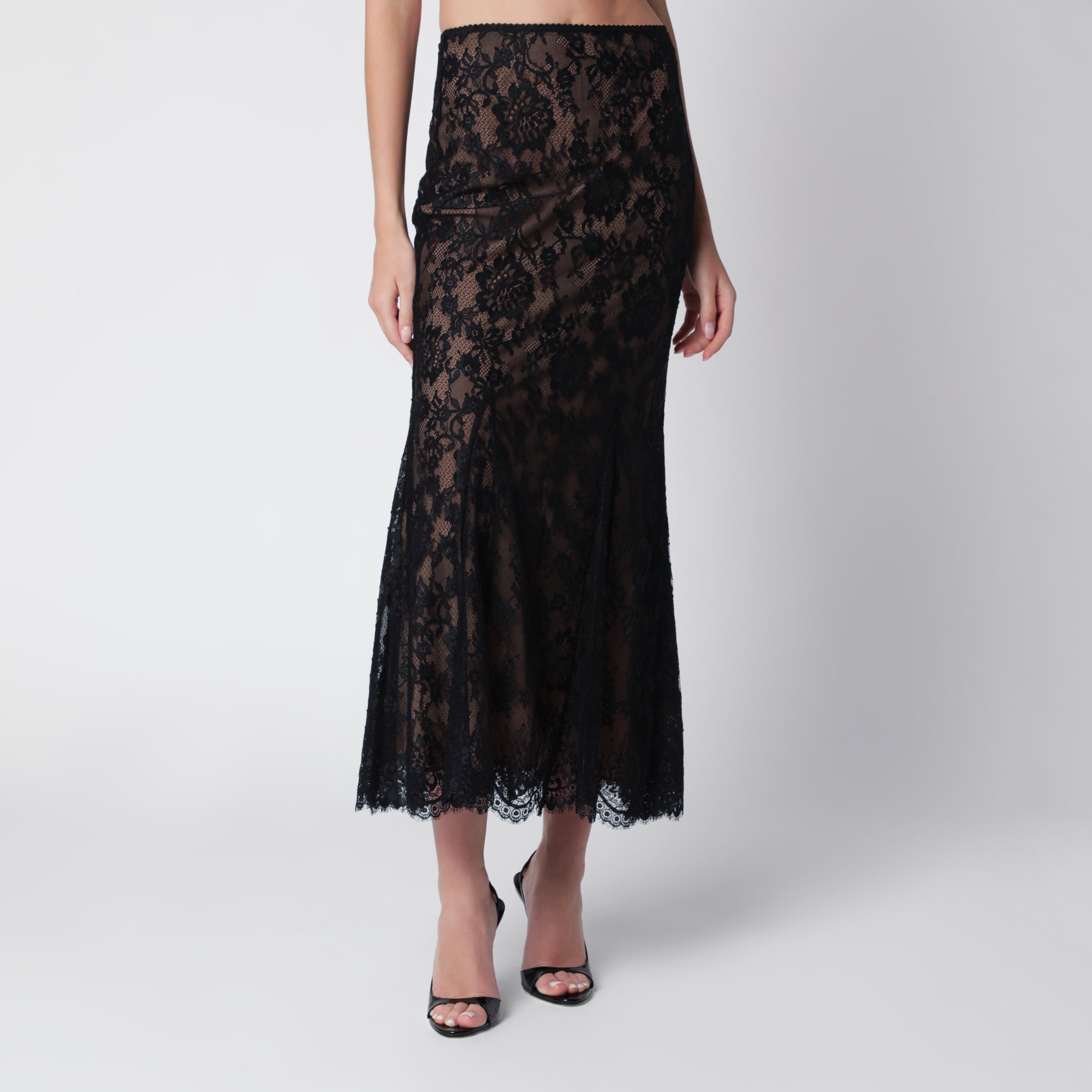 SELF-PORTRAIT Lace Midi Skirt