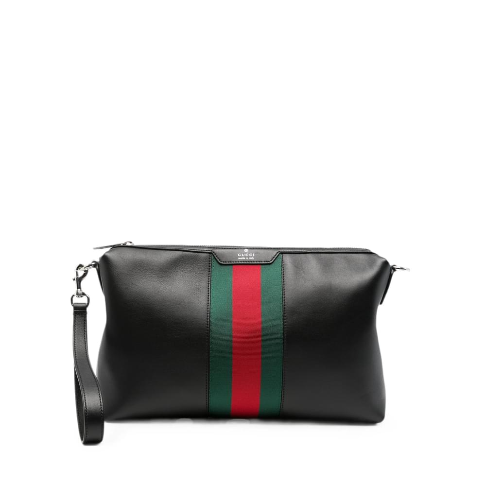 GUCCI GUCCI Calf Leather Messenger Bag with Web Detail
