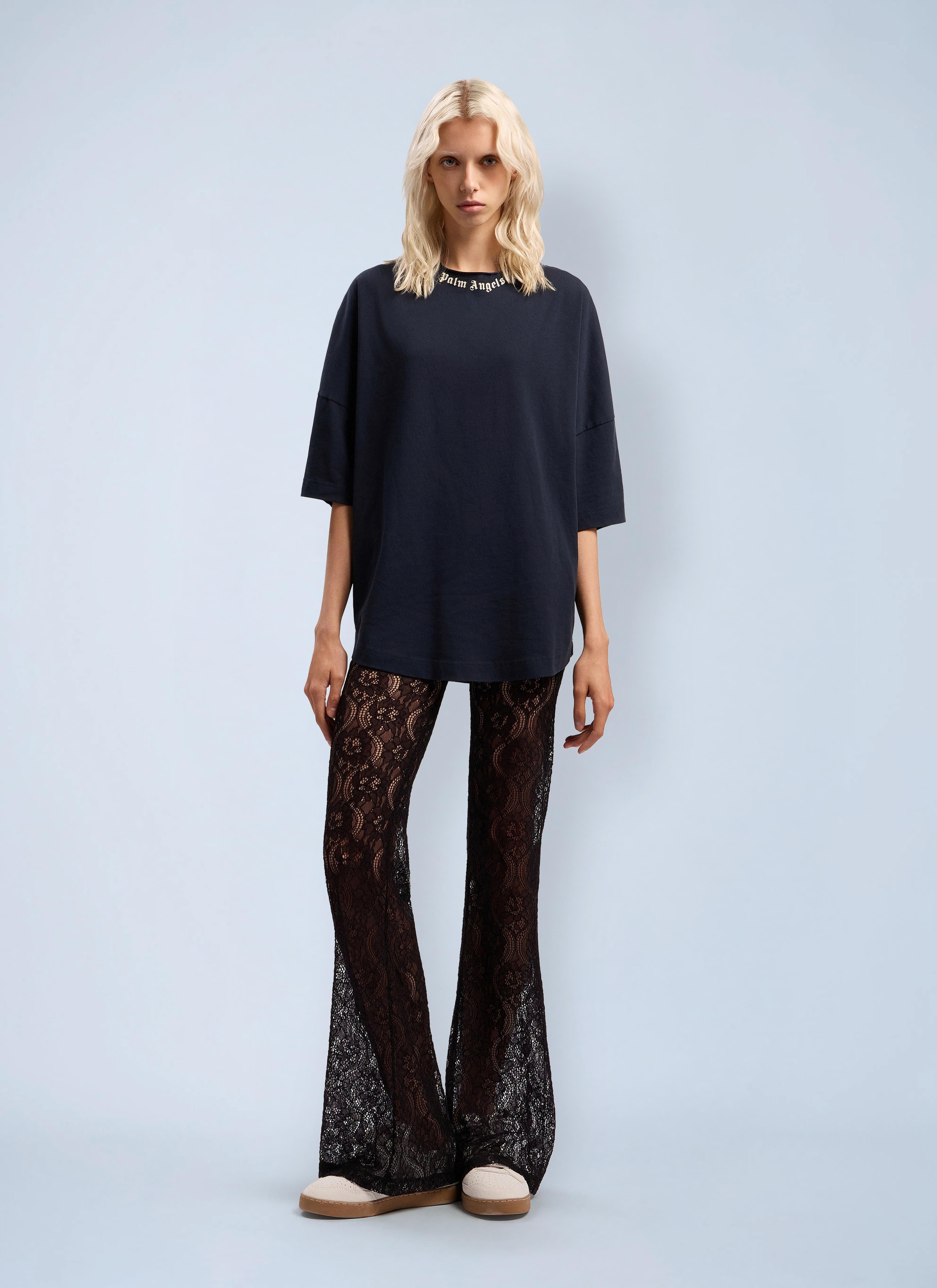 PALM ANGELS PALM ANGELS Curved Logo Collar Over T-Shirt