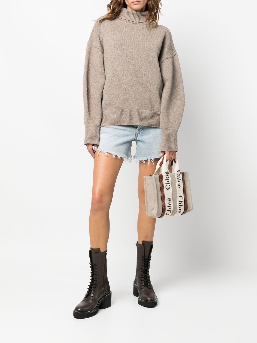 CHLOÉ CHLOÉ Woody Small Linen Tote