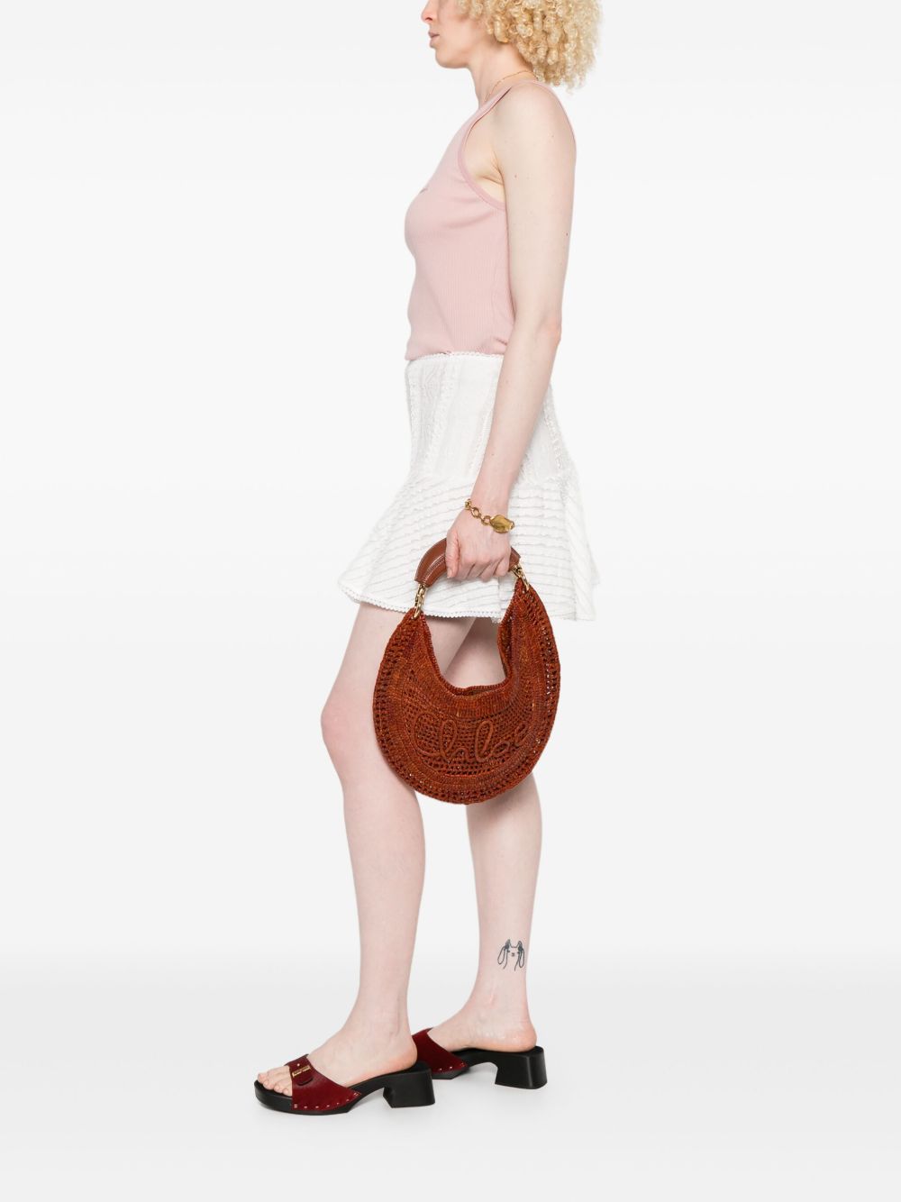 CHLOÉ CHLOÉ Summer Banana Raffia Hobo Bag