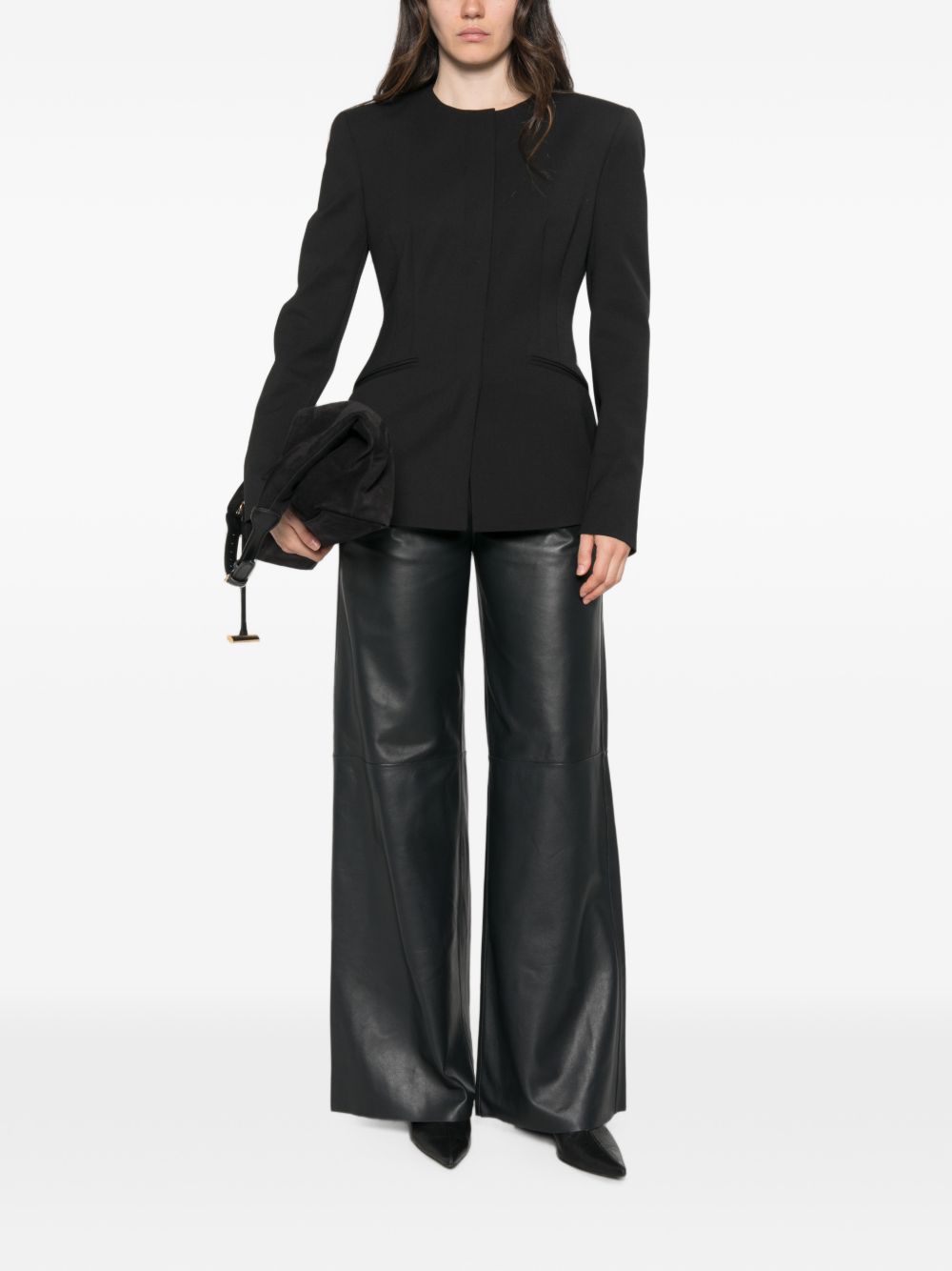 FORTE_FORTE Leather High-Waisted Trousers