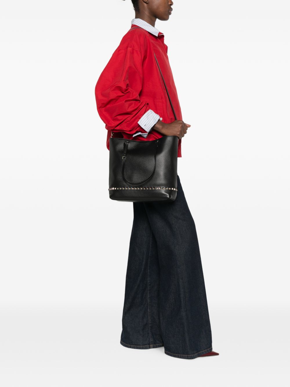 VALENTINO VALENTINO GARAVANI Rockstud Medium Leather Tote Bag
