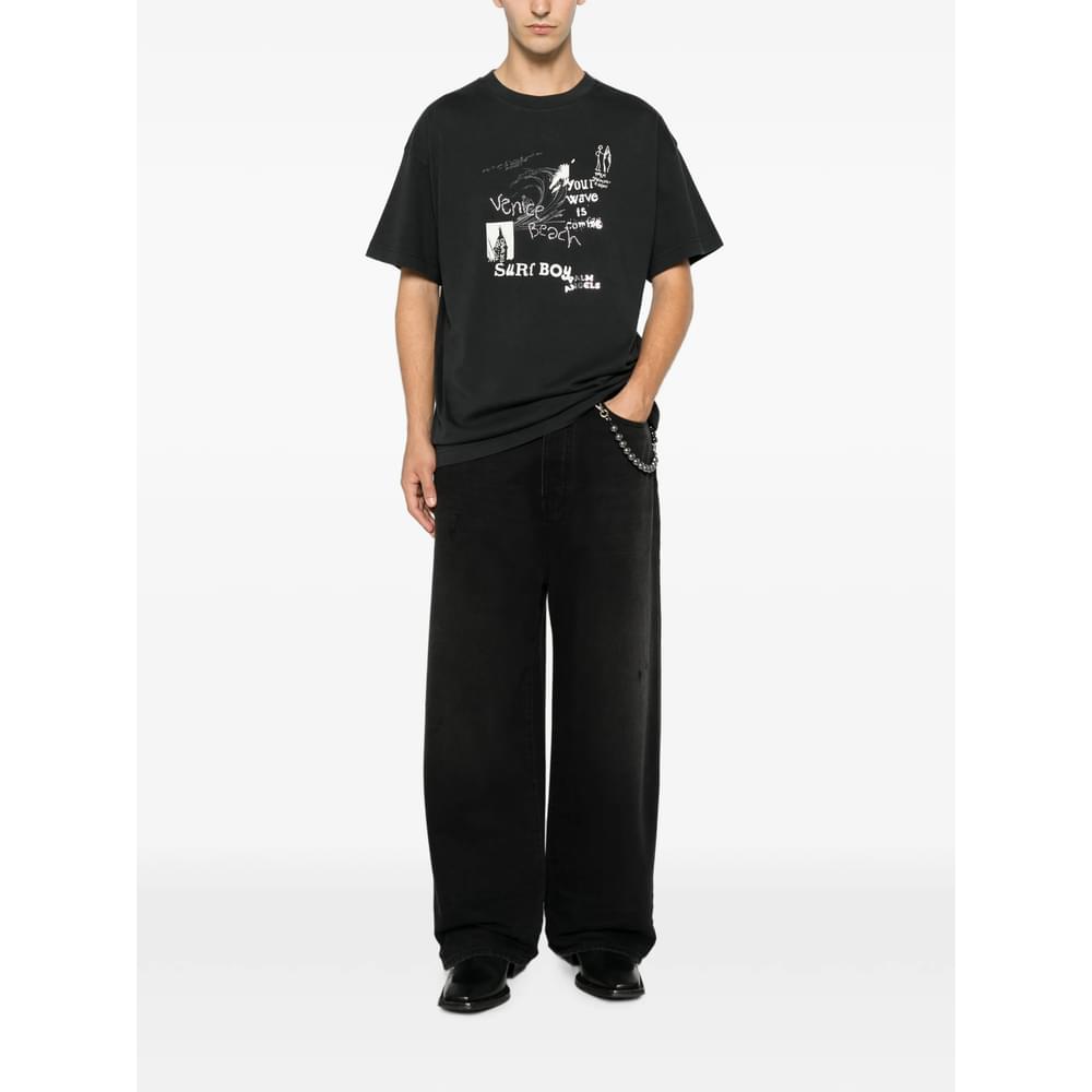 PALM ANGELS Palm Angels Black T-Shirts & Vests - T-Shirts Men