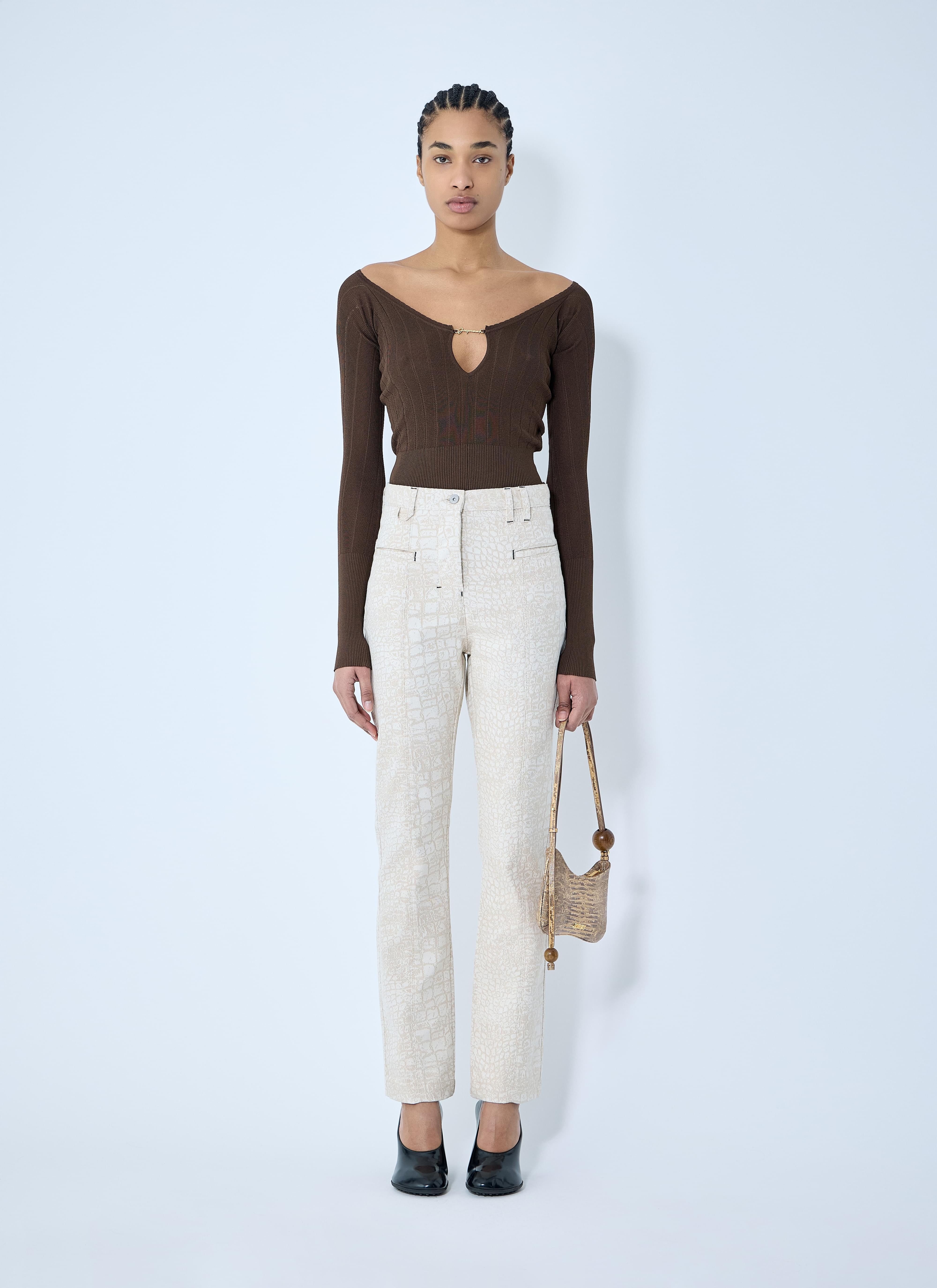 JACQUEMUS JACQUEMUS Croc-Embossed Straight-Leg Jeans