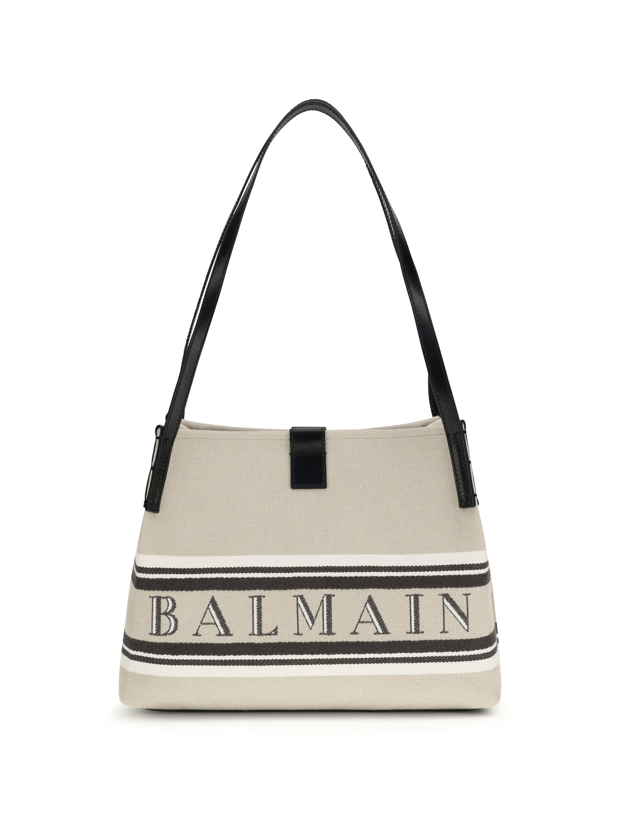 BALMAIN Balmain 1945 Logo Plaque Small Tote Bag