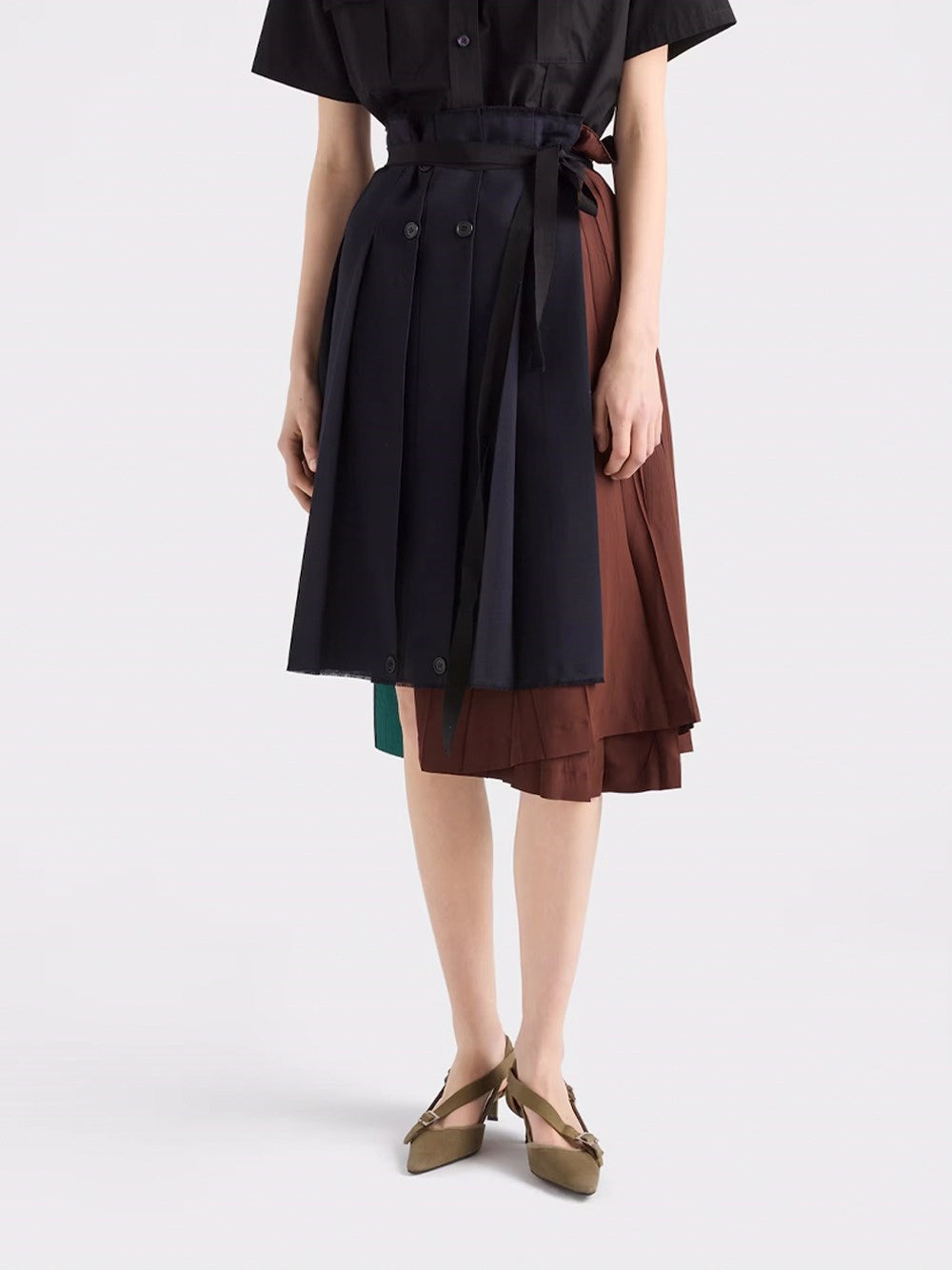 PRADA PRADA Wool Pleated Skirt