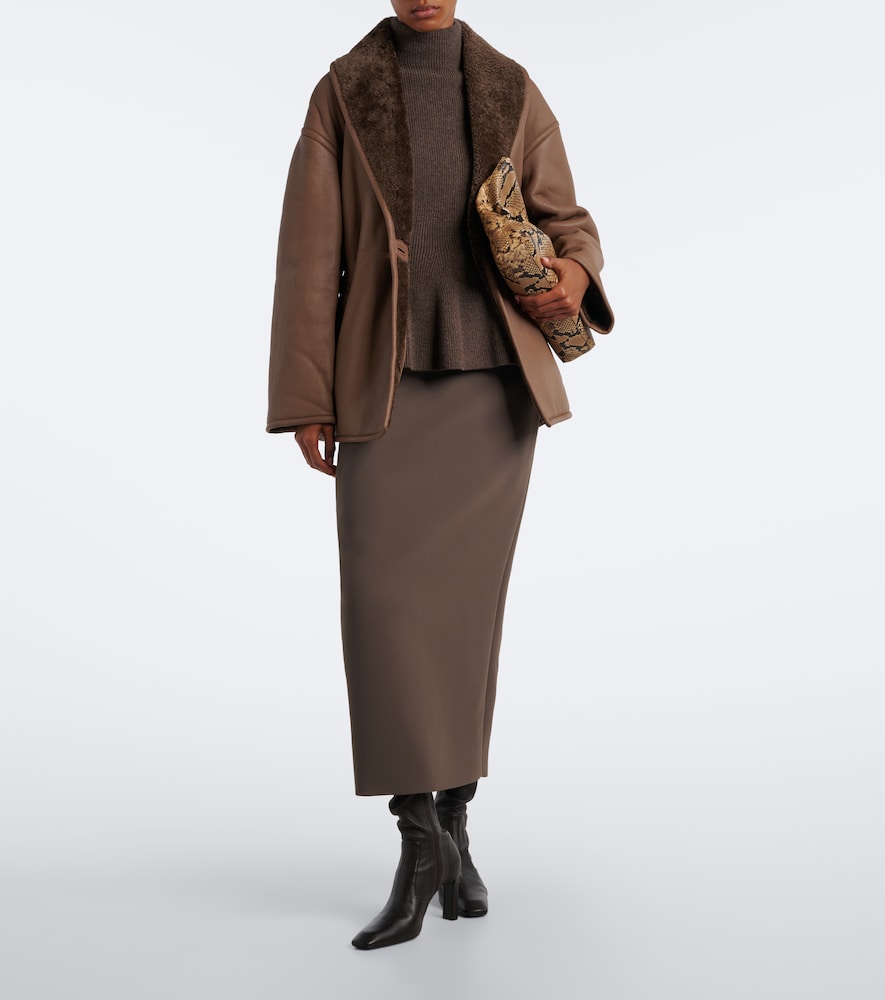 JOSEPH Joseph Manu Shearling-Lined Leather Coat
