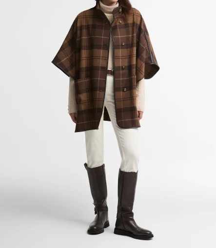 BARBOUR Barbour High-Neck Button-Up Cape