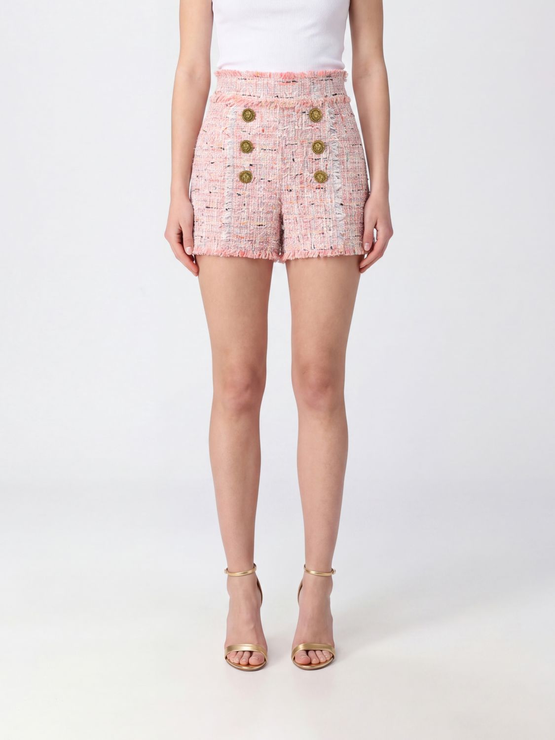 BALMAIN Balmain High-Waisted Tweed Shorts with Abstract Pattern