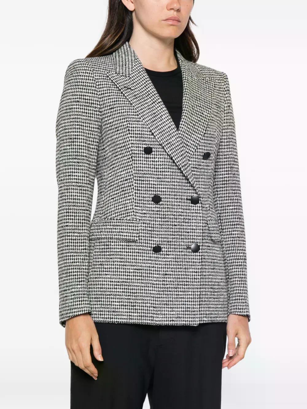 TAGLIATORE Houndstooth Double-Breasted Jacket