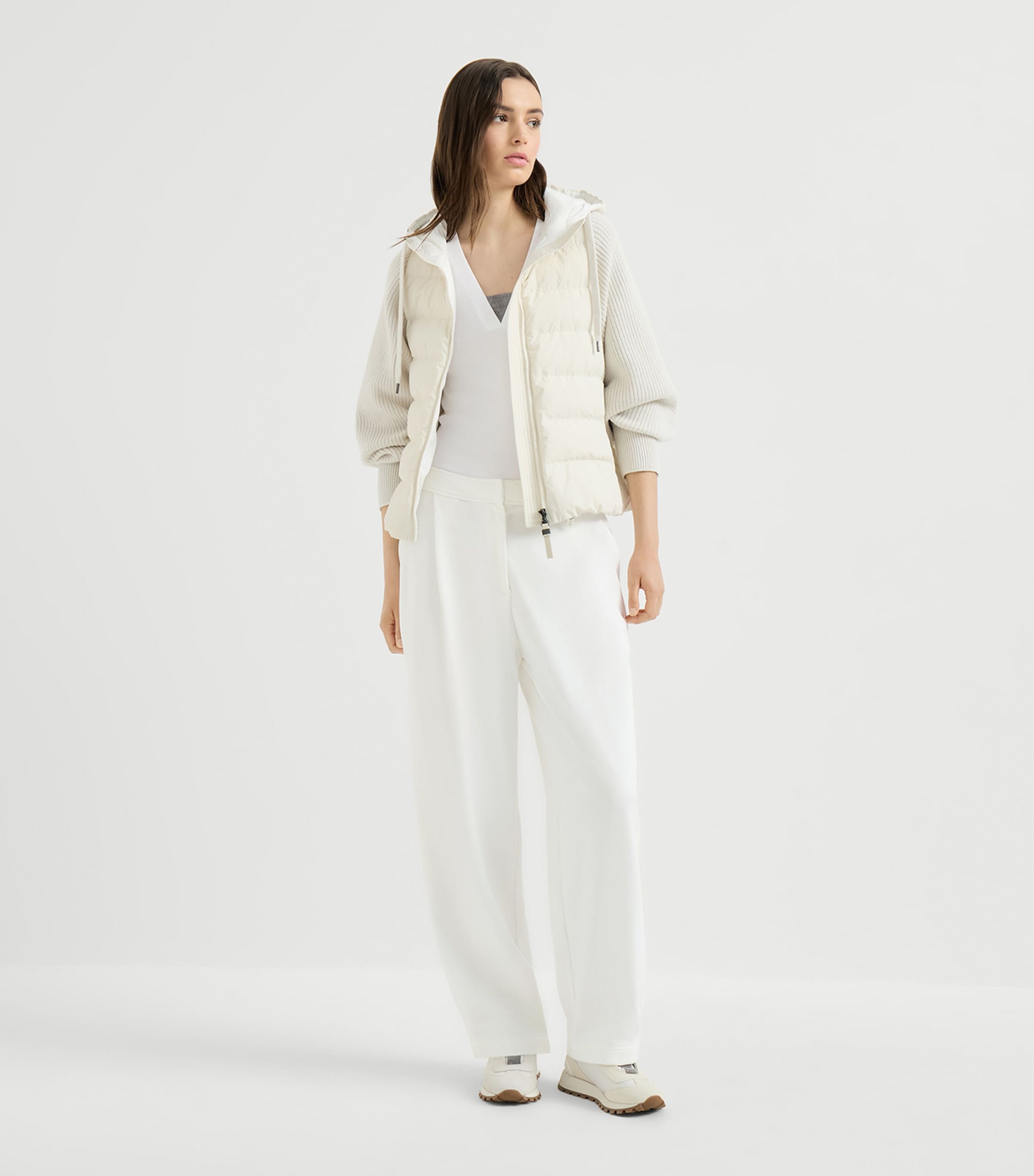 BRUNELLO CUCINELLI Brunello Cucinelli Monili Long-Sleeve V-Neck T-Shirt