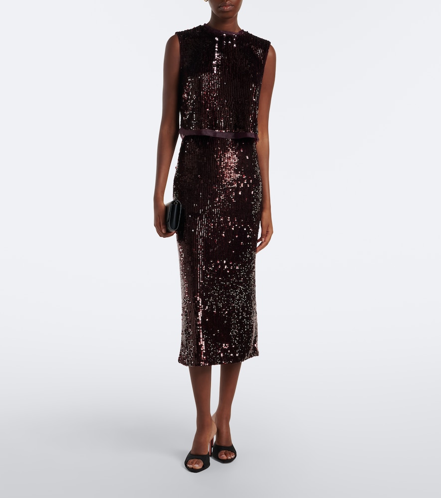 SIMKHAI Simkhai Sequined Midi Skirt