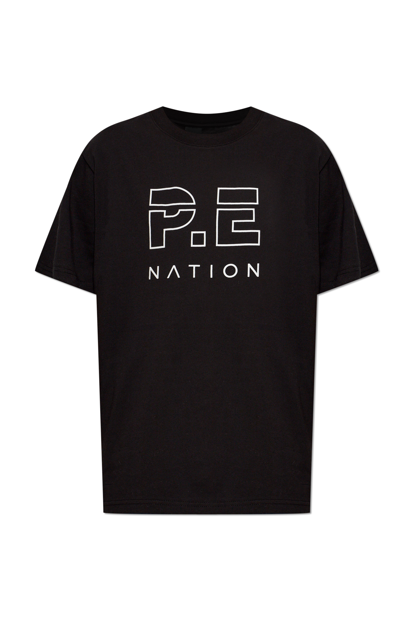 P.E NATION P.E. NATION "Heads" Black Cotton Jersey T-Shirt