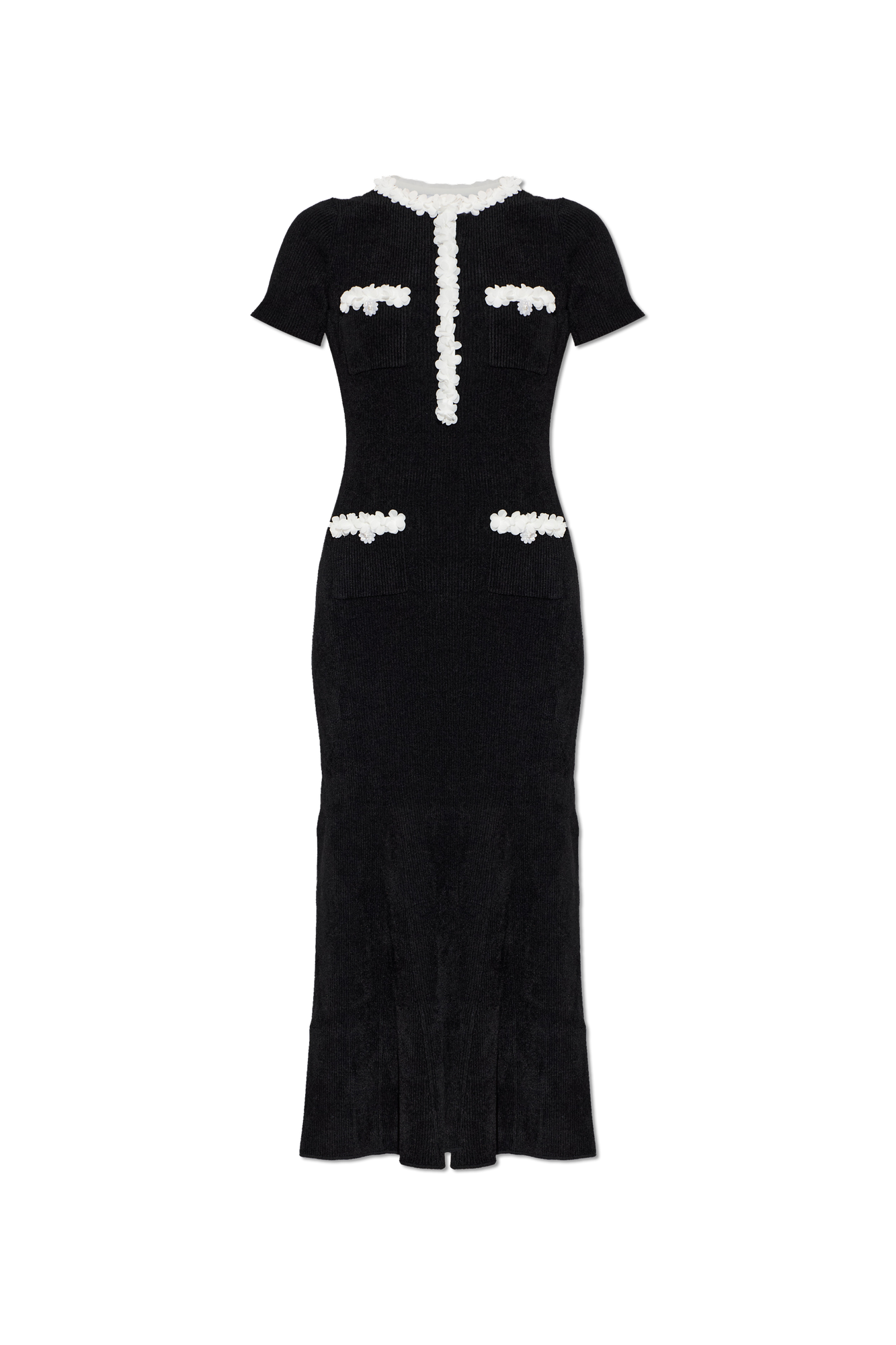 SELF-PORTRAIT Self-Portrait Ribbed Dress with Pockets