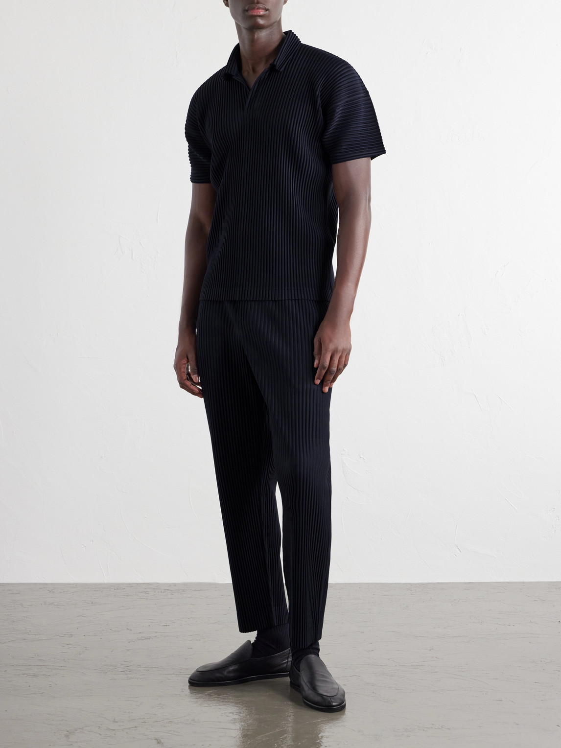 ISSEY MIYAKE Homme Plissé Issey Miyake - Pleated Polo Shirt - Men - Blue - 2