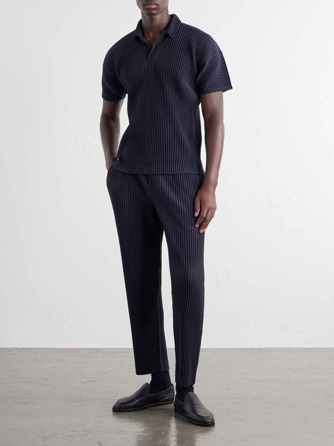 ISSEY MIYAKE HOMME PLISSÉ ISSEY MIYAKE Pleated Tapered-Leg Trousers