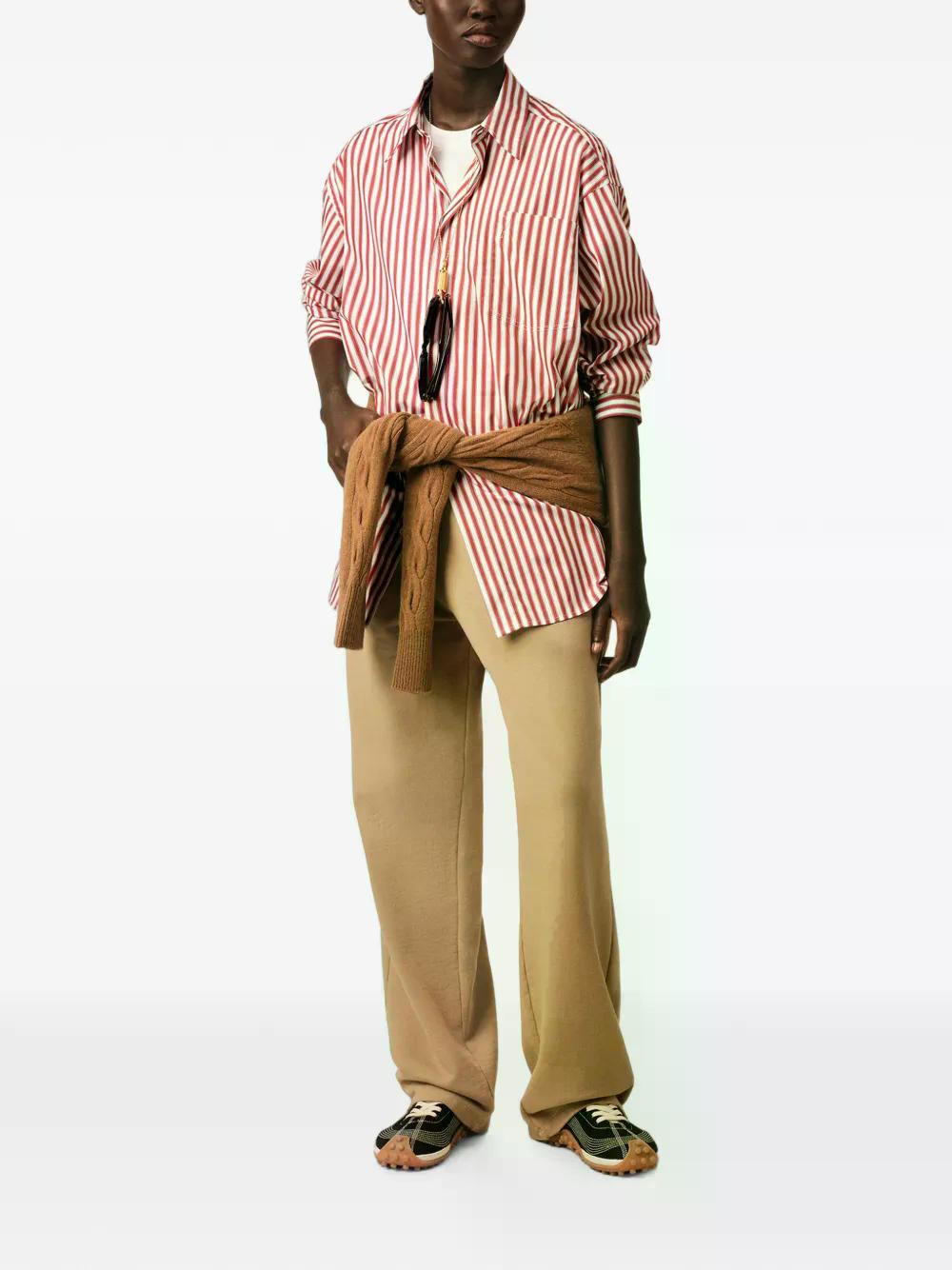 AMI AMI Paris Large Striped Shirt with Embossed Ami de Coeur