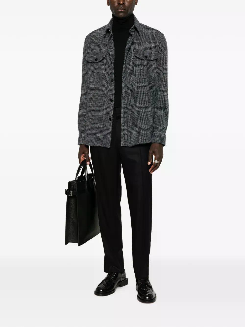 BRIONI prince of wales check wool shirt