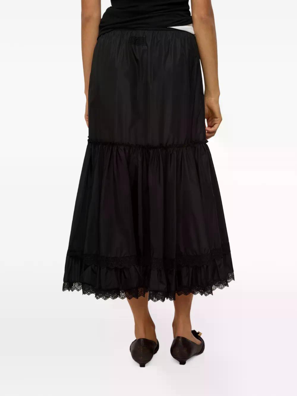 GANNI GANNI Flyweight Nylon Tiered Skirt