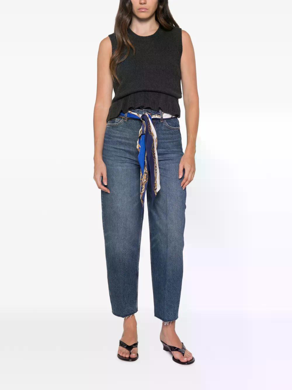 MAJE Maje Scarf-Belt Raw-Cut Jeans