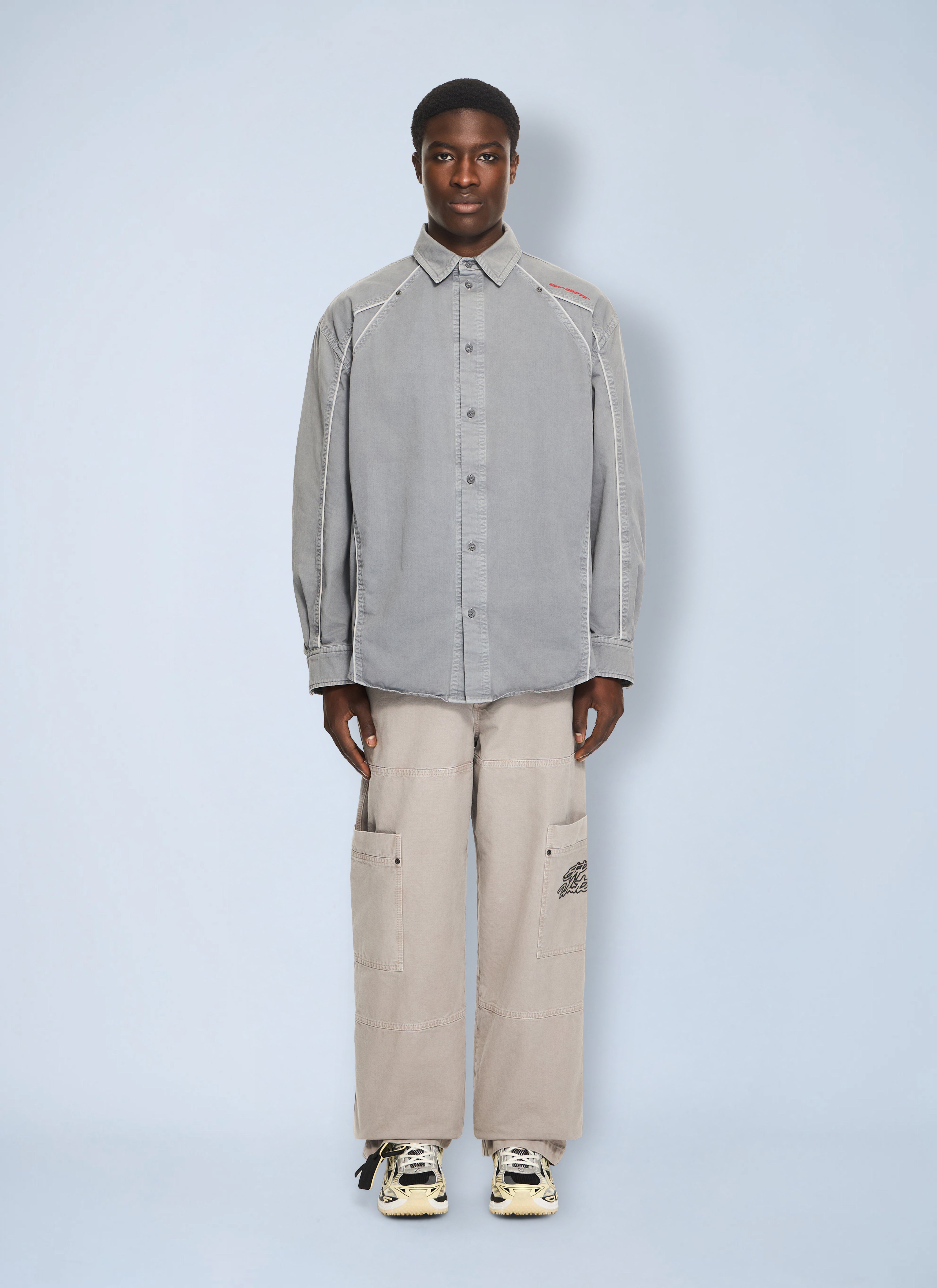OFF-WHITE Off-White Men Garment-Dyed Sporty Shirt