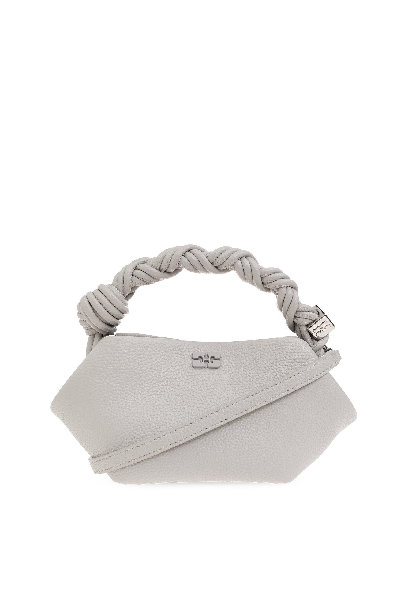 GANNI Ganni Textured Eco Leather Top Handle Bag with Braided Detail