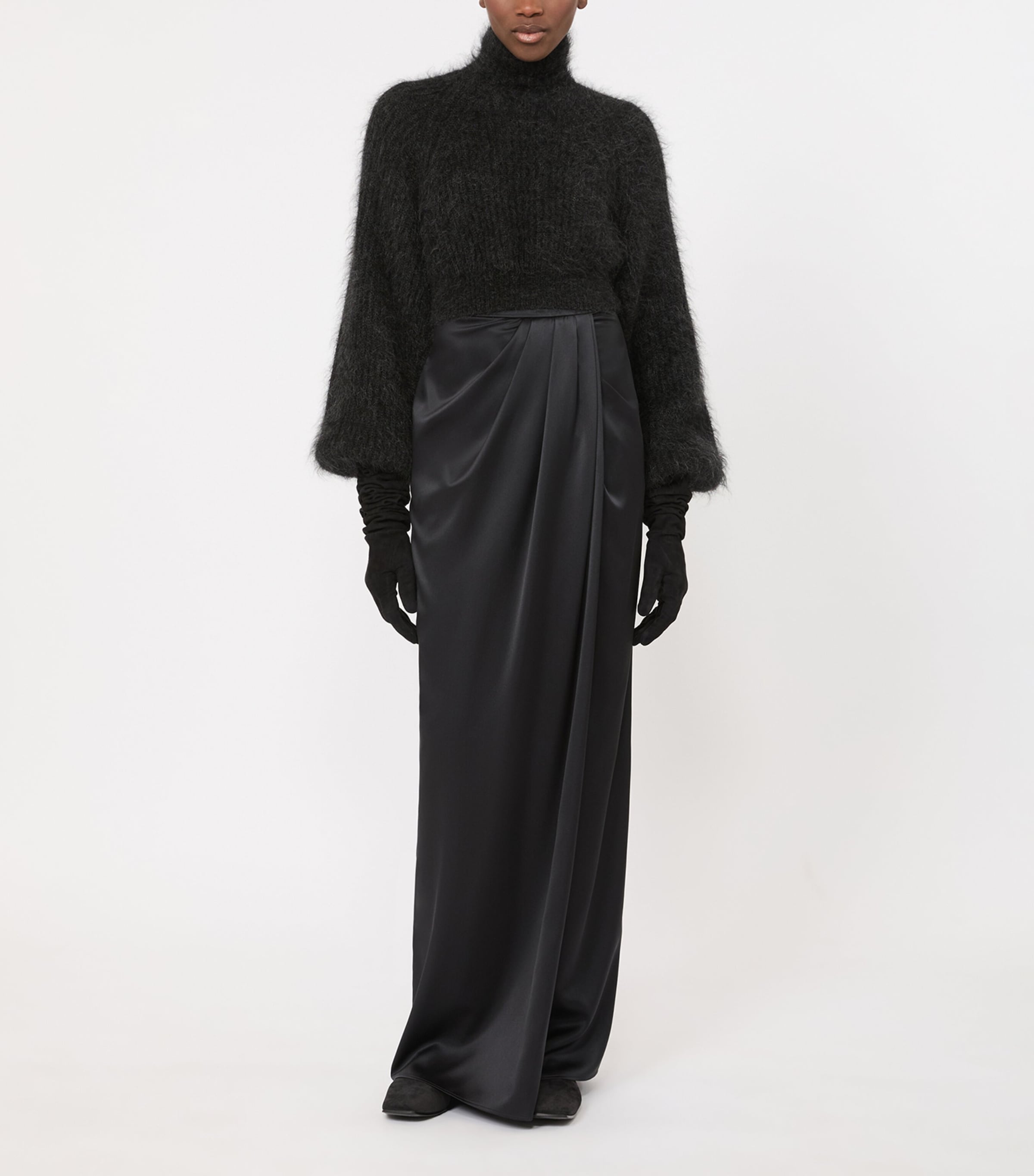 MAX MARA Max Mara Silk Gathered Maxi Skirt