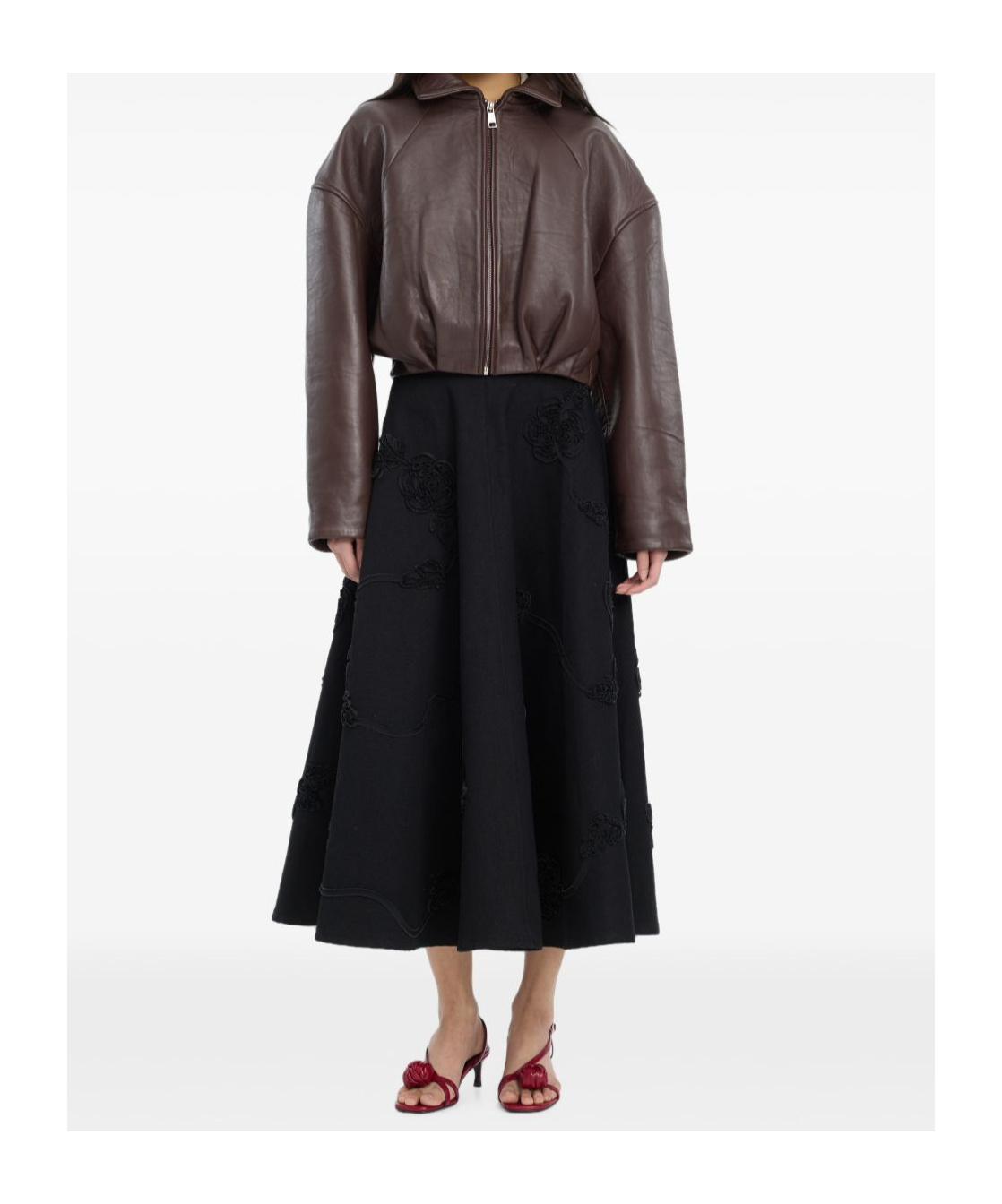 ROTATE BY BIRGER CHRISTENSEN ROTATE Cropped Leather Jacket