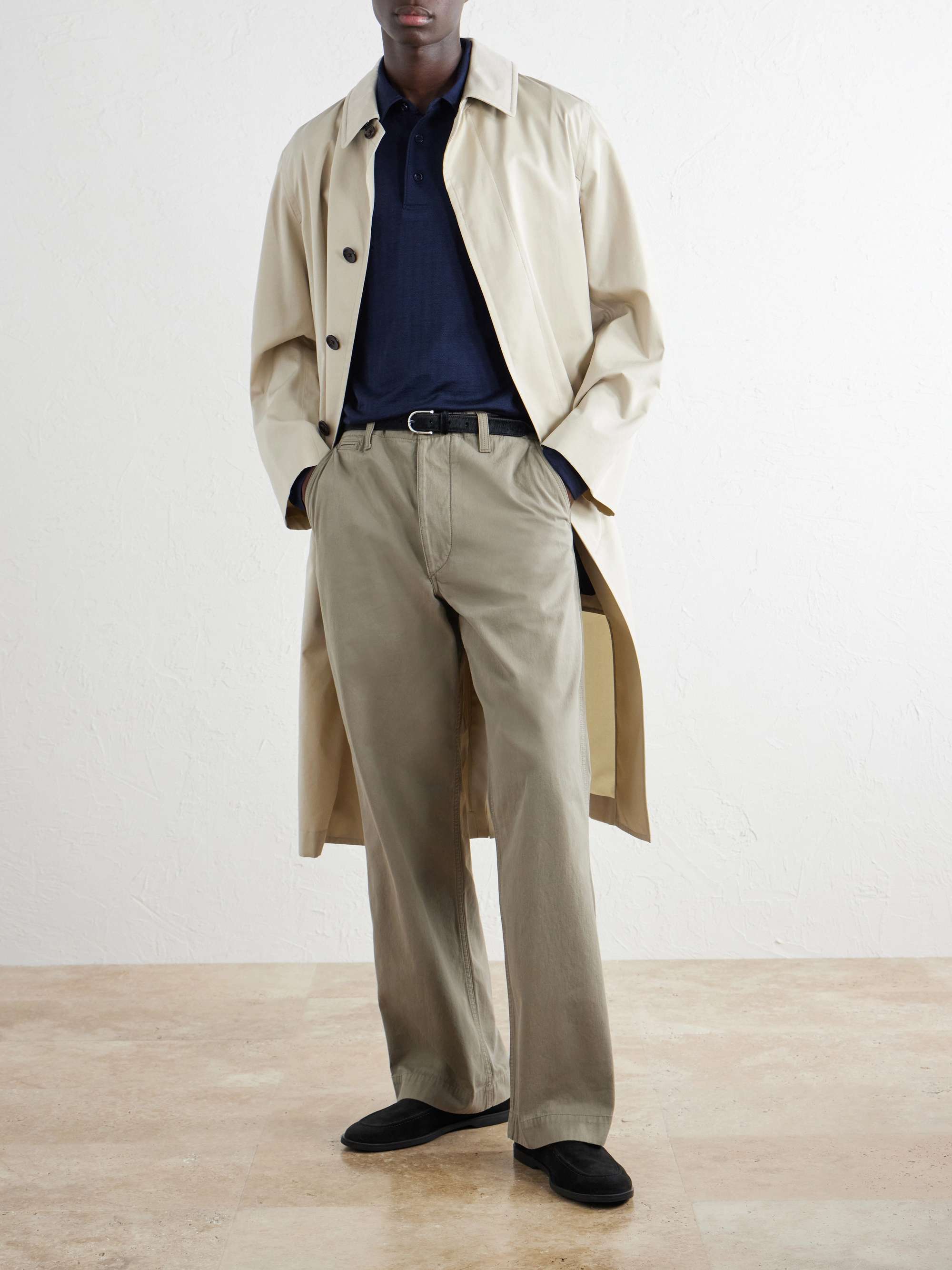 BRIONI Wool and Silk-Blend Polo Shirt