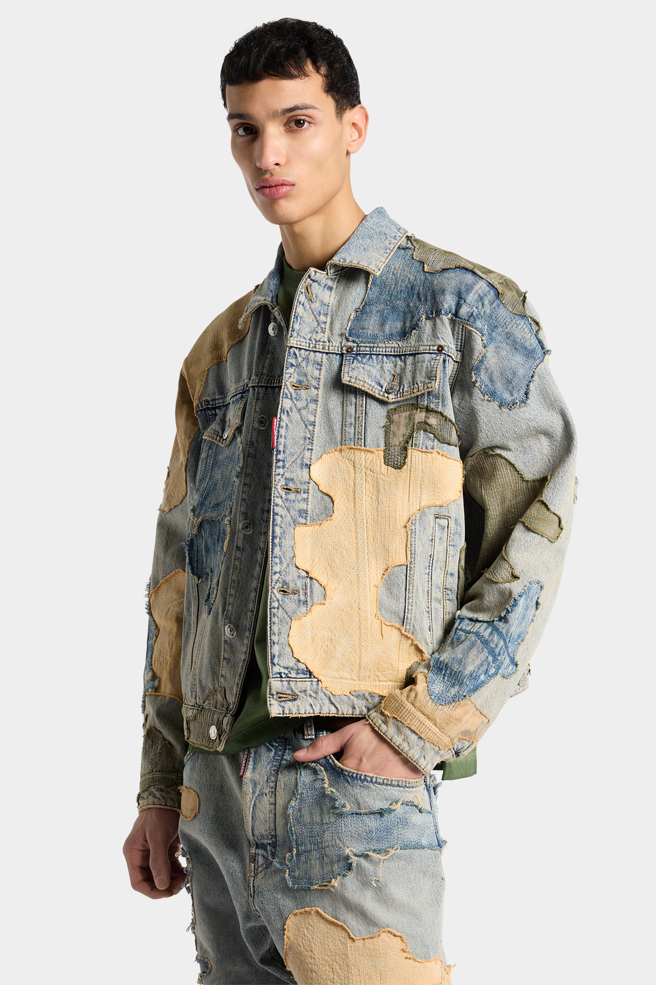 DSQUARED2 Dsquared2 Sand Camo Oversized Denim Jacket