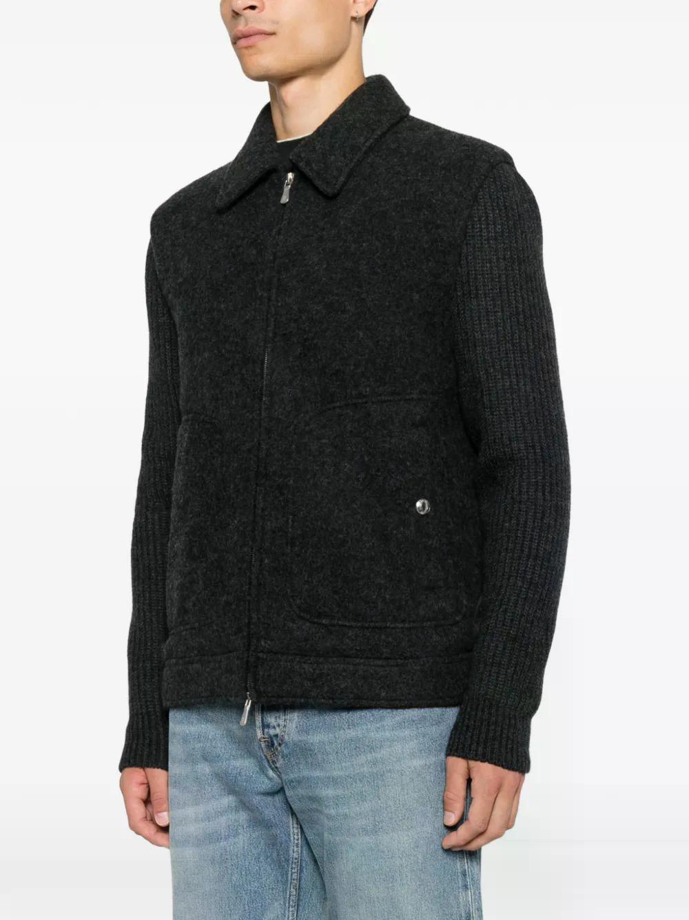 ELEVENTY Eleventy Ribbed-Knit Panelled Wool Jacket