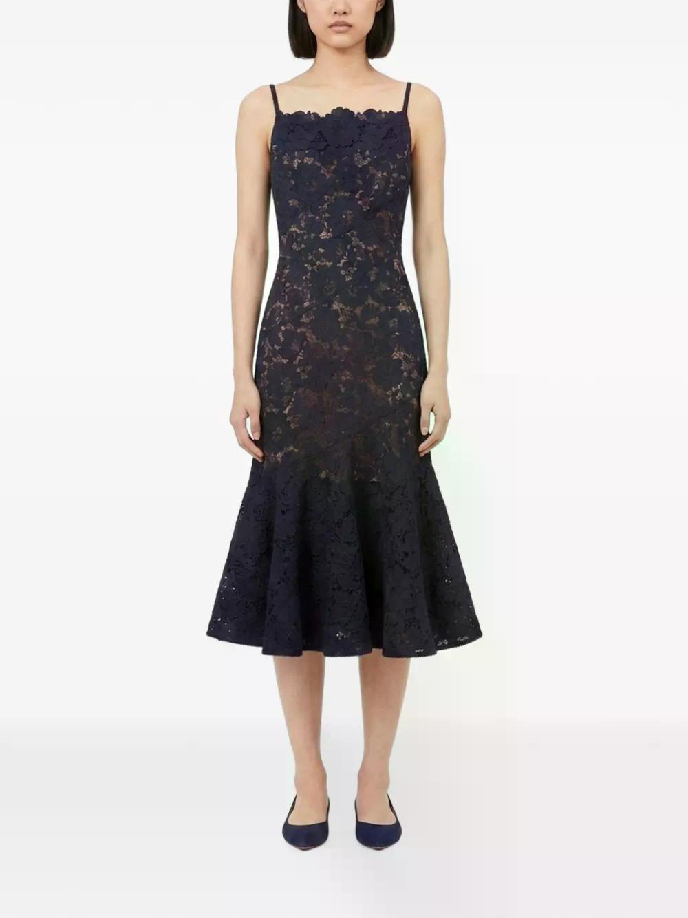 SELF-PORTRAIT Self-Portrait Spiral Lace Midi Dress