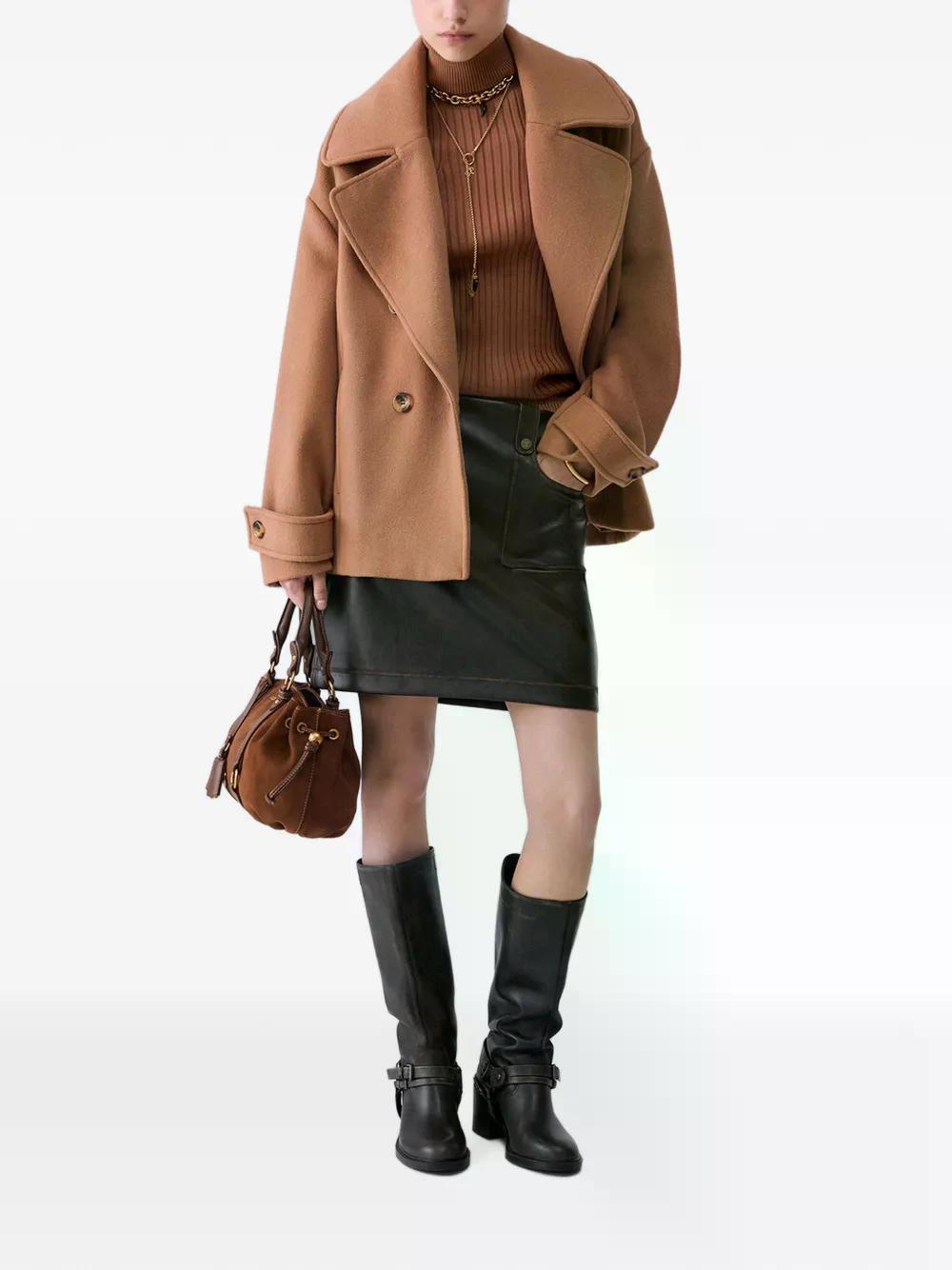 LIU JO LIU JO Short Double-Breasted Wool Blend Coat
