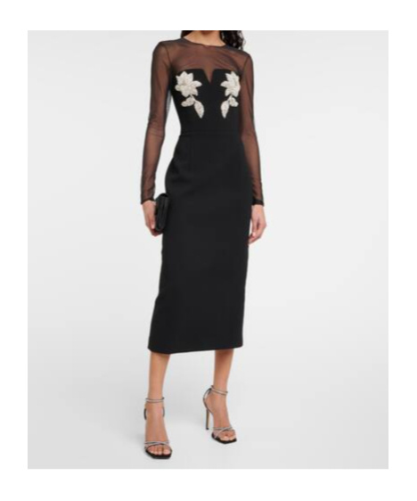 REBECCA VALLANCE Rebecca Vallance Ginevra Embellished Midi Dress