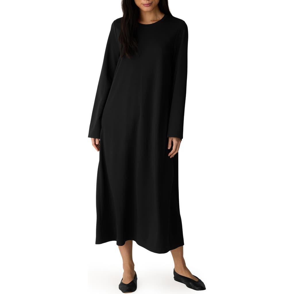 EILEEN FISHER Eileen Fisher Crewneck Long Sleeve Midi Dress