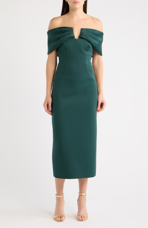 ELIZA J Eliza J Off-the-Shoulder Cocktail Dress with Notched Neckline