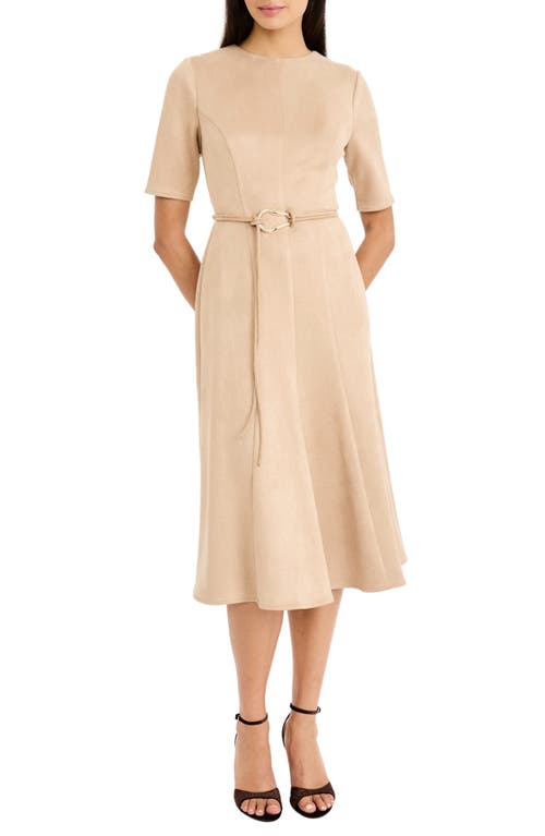 MAGGY LONDON Maggy London Belted Velvet Midi Dress