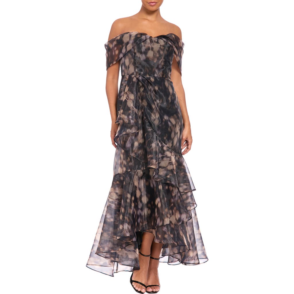 MAGGY LONDON Maggy London Off-the-Shoulder Organza Gown