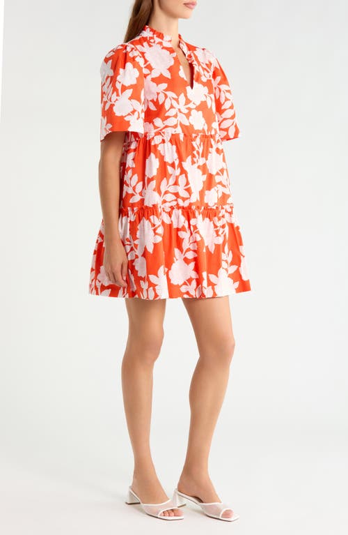 SUGARLIPS Floral Tiered Cotton Dress with Short Sleeves